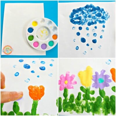 April Showers Bring May Flowers Fingerprint Craft | Kids Activities Blog