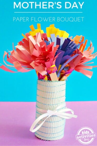 Mother's Day Construction Paper Flower Bouquet Kids Can Make | Kids ...