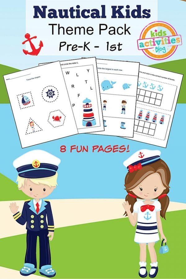 Nautical Kids Printable Kindergarten Worksheet Pack Kids Activities Blog
