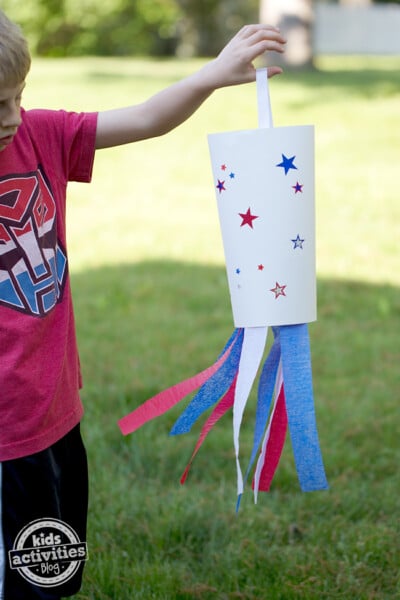 Easy Patriotic Paper Windsock Craft for Kids | Kids Activities Blog