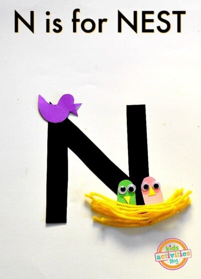 Letter N Craft- N Is For Nest Preschool Craft | Kids Activities Blog