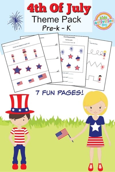 Free 4th of July Printable Preschool Worksheet Pack | Kids Activities Blog