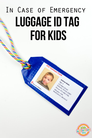 Duct Tape Luggage Tag with Child Safety Card Kids Activities Blog