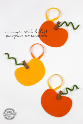 Cinnamon Stick & Felt Pumpkin Ornament Craft | Kids Activities Blog