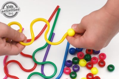 Colorful Silly Straw & Bead Threading Activity for Preschoolers • Kids ...