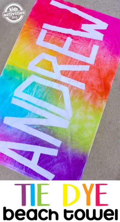 Kids Tie Dye Beach Towel with Name DIY) - Kids Activities Blog