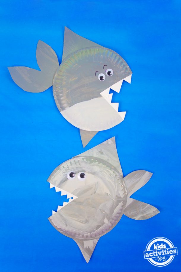 Super Cute Easy Shark Paper Plate Craft | Kids Activities Blog