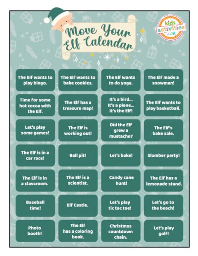 A Month of Elf on the Shelf Ideas with Printable Calendar | Kids ...