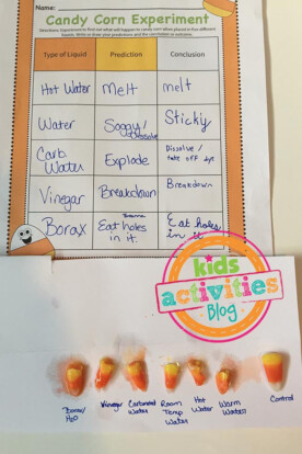 Fun Candy Corn Science Experiment Printable Recording Worksheet