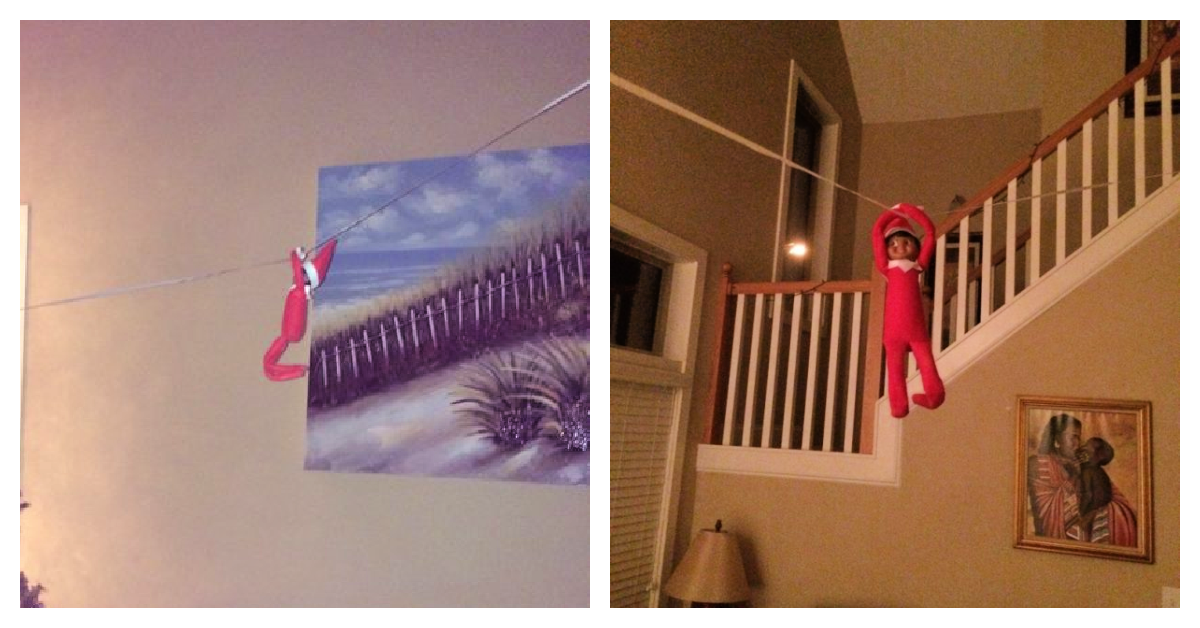 Elf on the Shelf Goes on the Zipline Christmas Idea | Kids Activities Blog