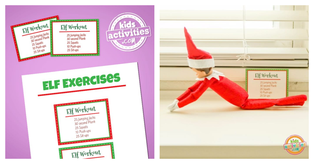 Elf on the Shelf Workout Christmas Idea | Kids Activities Blog