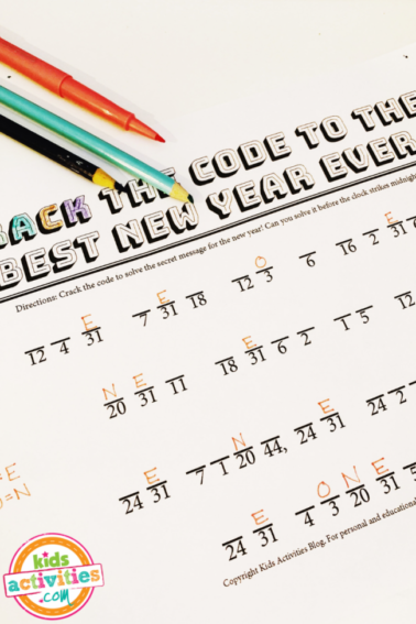 Decode Our Printable New Year's Secret Code Puzzle | Kids Activities Blog