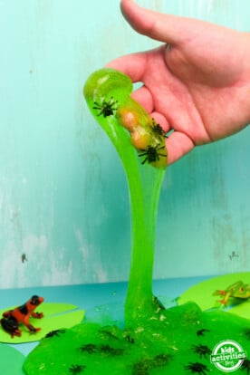 Gross & Cool Slimey Green Frog Slime Recipe | Kids Activities Blog