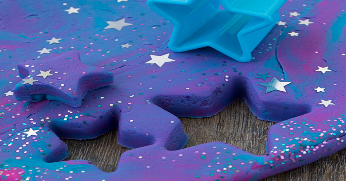 Beautifully Colorful and Easy To Make Sparkly Galaxy Playdough