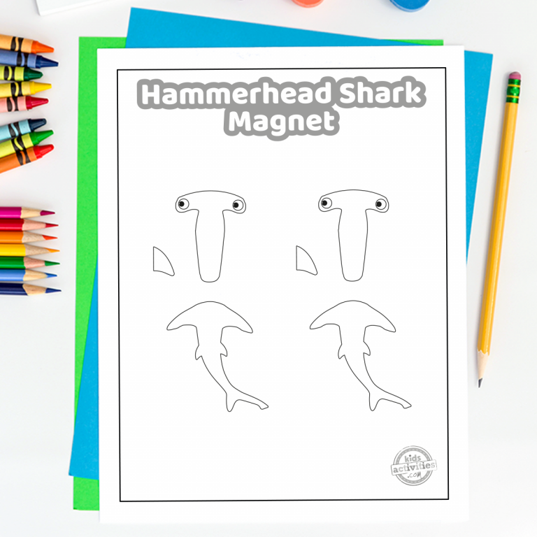 Hammerhead Shark Magnet Craft with Printable Shark Template | Kids ...