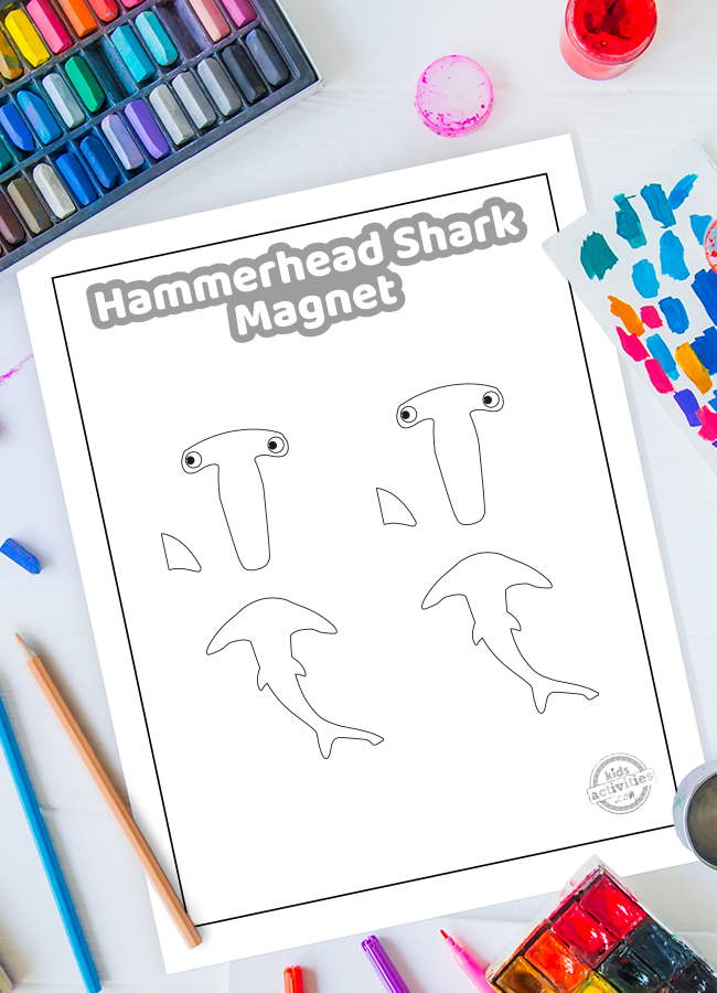Hammerhead Shark Magnet Craft with Printable Shark Template | Kids ...