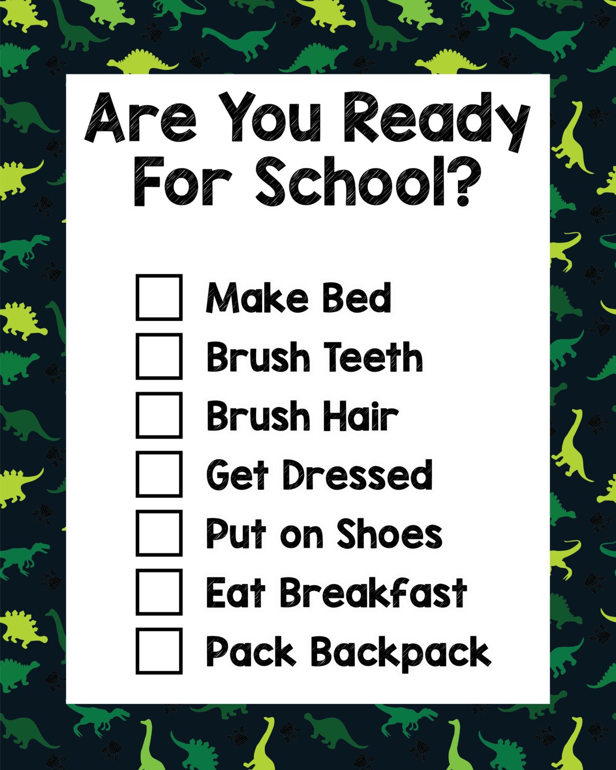 Printable School Morning Checklist Inspired By A Beloved Children's Book