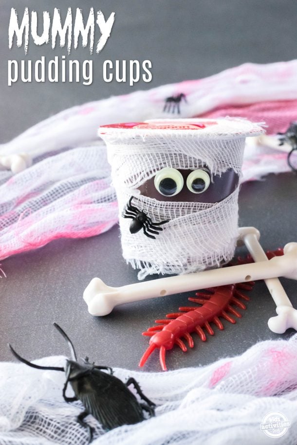 Mummy Pudding Cups (With Video) - Halloween Pudding Cups Craft