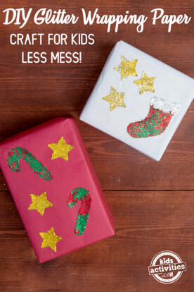 How To Make Homemade Glitter Wrapping Paper That Isn’t Messy ...