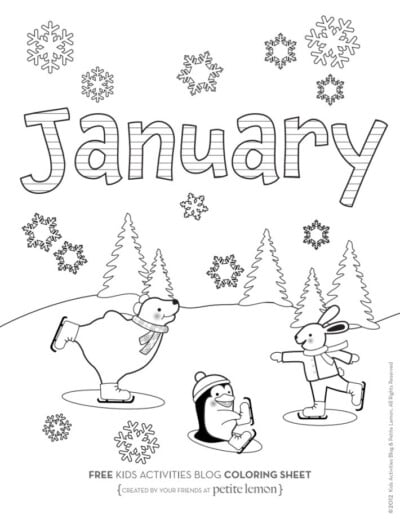 Happy 2024! Print These Free January Coloring Pages for Winter | Kids ...