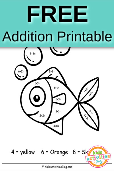 Free Addition Color by Number Printable | Kids Activities Blog