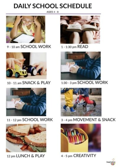 12+ Moms Share Stuck at Home Schedule for School & Play Kids Activities ...