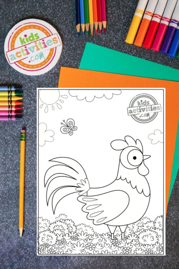 Free Rooster Coloring Page for Kids to Download & Print Kids Activities ...