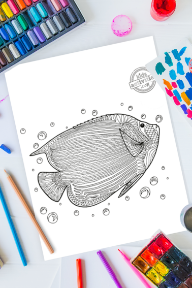 Heavenly Zentangle Angel Fish Coloring Page Kids Activities Blog