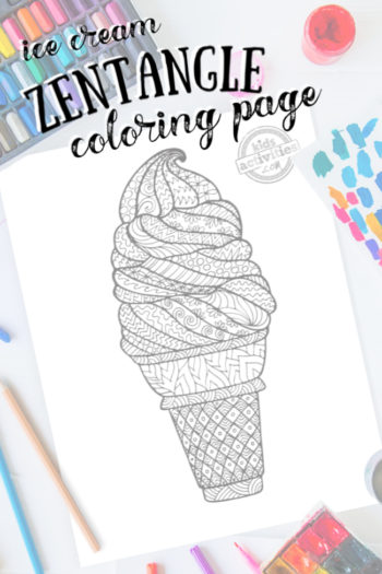 Delightful Zentangle Ice Cream Cone Coloring Page Kids Activities Blog
