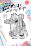 Peaceful Zentangle Cow Coloring Page Kids Activities Blog