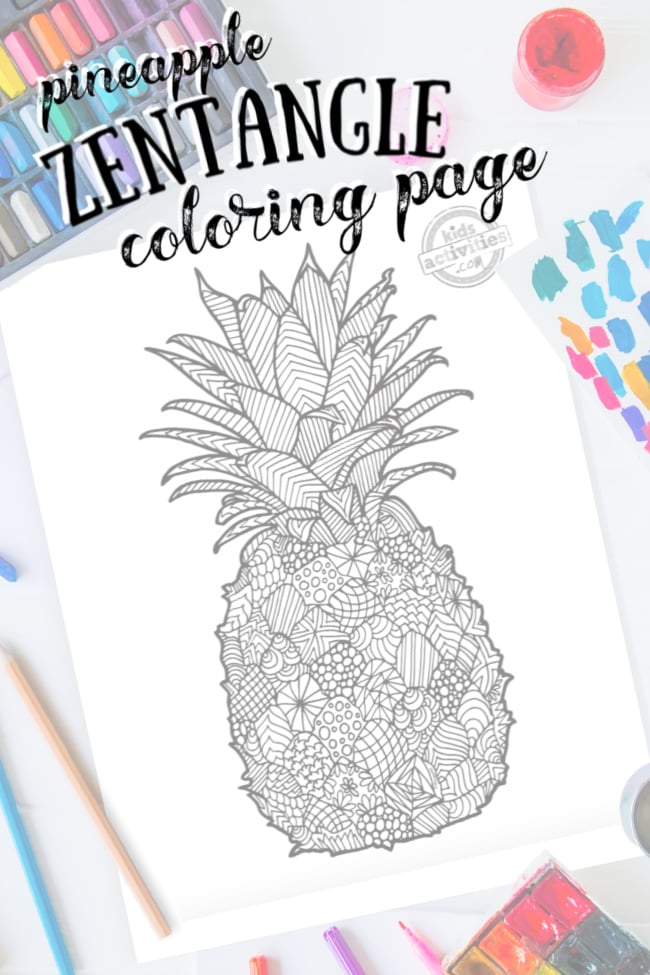 Relaxing Zentangle Pineapple Coloring Page Kids Activities Blog