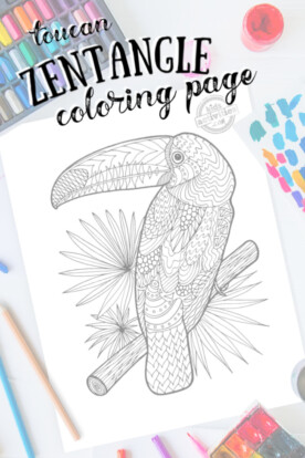 Zentangle Toucan Coloring Page Kids Activities Blog