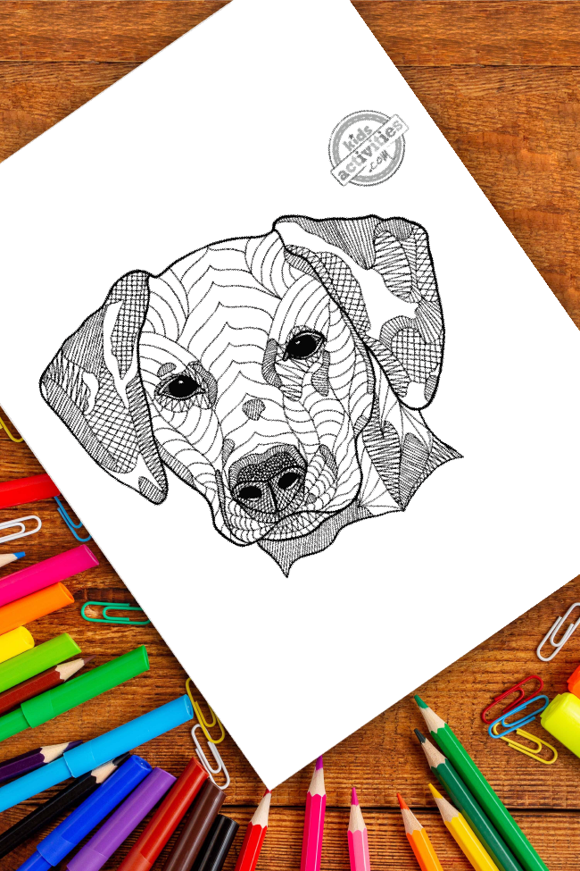 Dazzling Zentangle Dog Coloring Page Kids Activities Blog