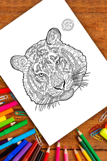 Magnificent Zentangle Tiger Coloring Page Kids Activities Blog