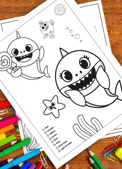 Free Baby Shark Color By Number Printables! Kids Activities Blog