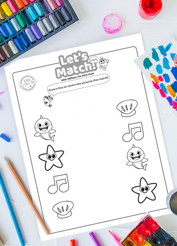 Free Baby Shark Matching Game Printable, Doo Doo Doo! Kids Activities Blog