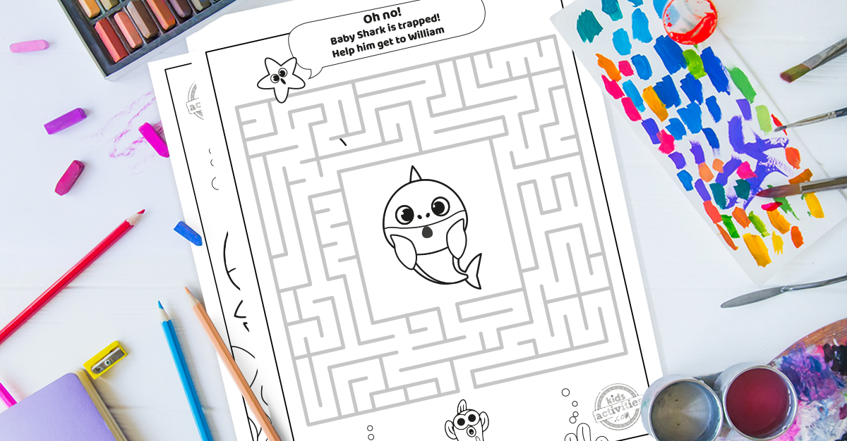 Get The Most Adorable Baby Shark Mazes Here Kids Activities Blog