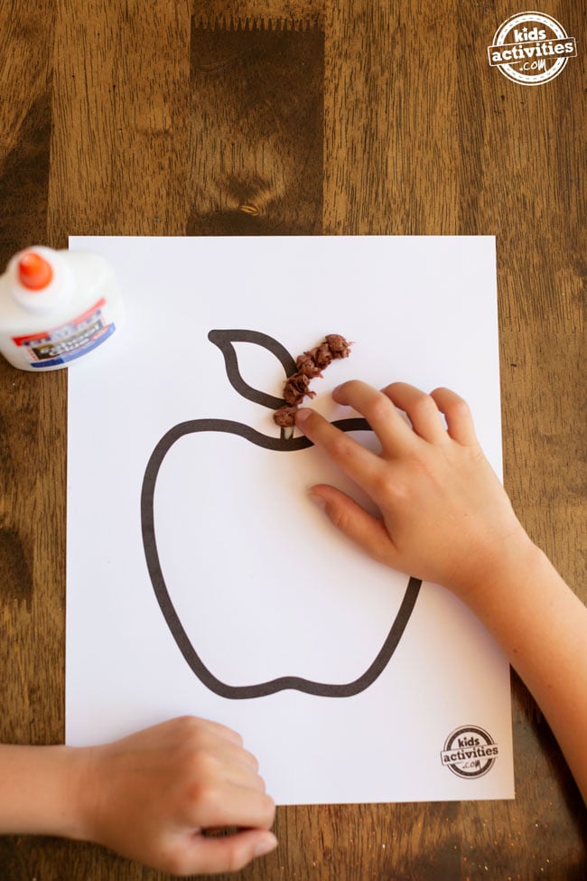 Cute Tissue Paper Apple Craft w/ Printable Template | Kids Activities Blog