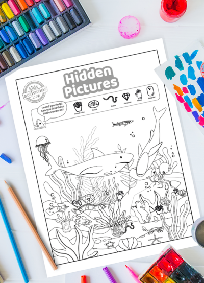 Free Printable Hidden Object Pictures Puzzle - Sharks | Kids Activities ...