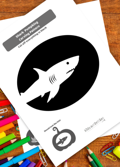 Celebrate Halloween With This Shark Pumpkin Carving Stencil Kids ...