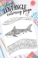 Cool Printable Shark Zentangle Coloring Page | Kids Activities Blog