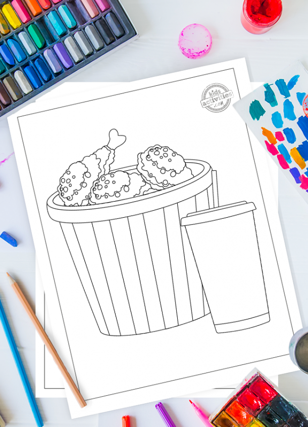 Free Fried Chicken Printable Coloring Pages For Kids