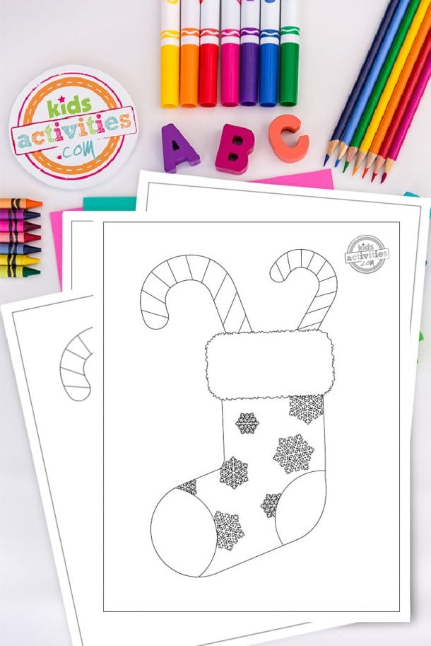 Christmas Candy Cane Coloring Page For Kids | Free Printable