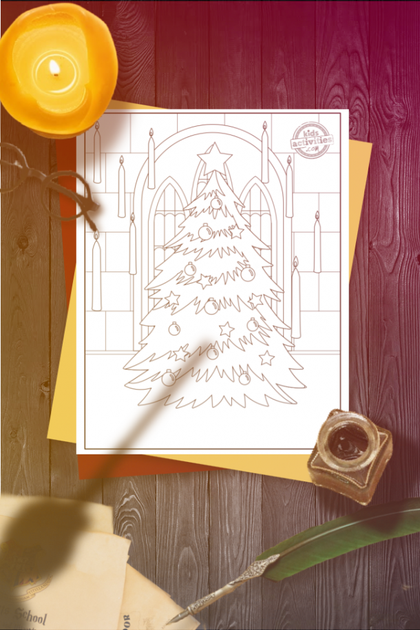 Harry Potter Christmas Coloring Pages (Free Printables)