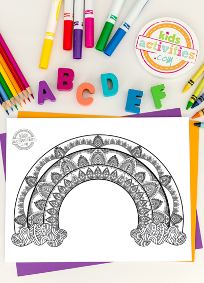 Gorgeous Free Rainbow Zentangle Coloring Pages