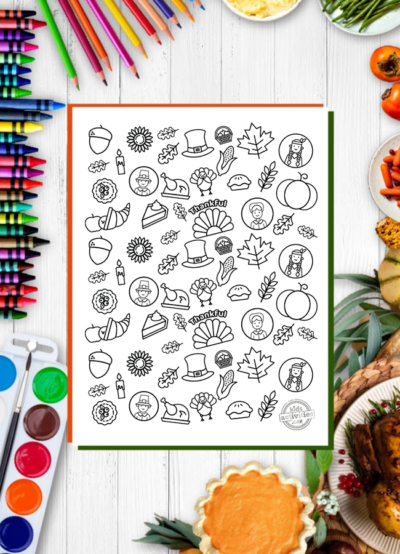 Best Thanksgiving Doodles Coloring Pages (Free Printable!)