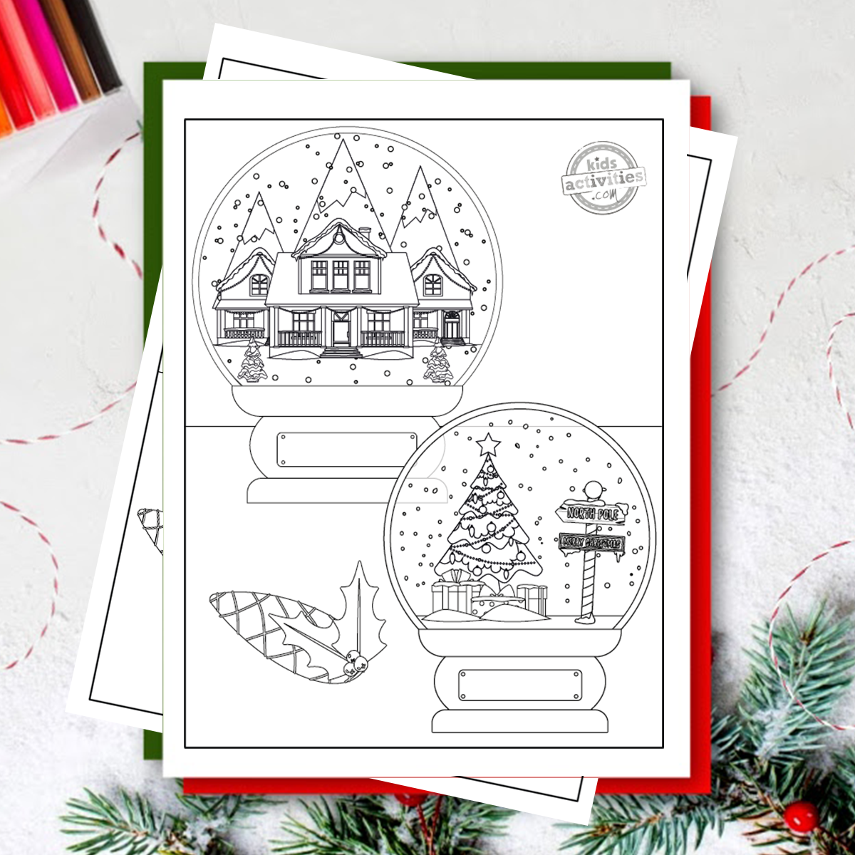 Download the Best Christmas Snow Globe Coloring Pages