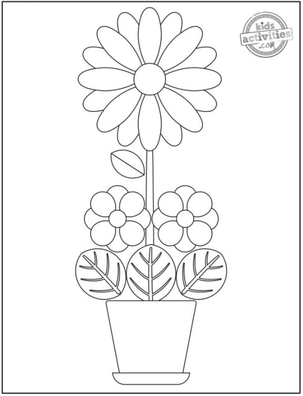 Printable Flower Coloring Pages For Kids - Kids Activities Blog