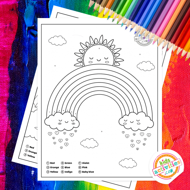 Download Free Color By Number Rainbow Worksheets