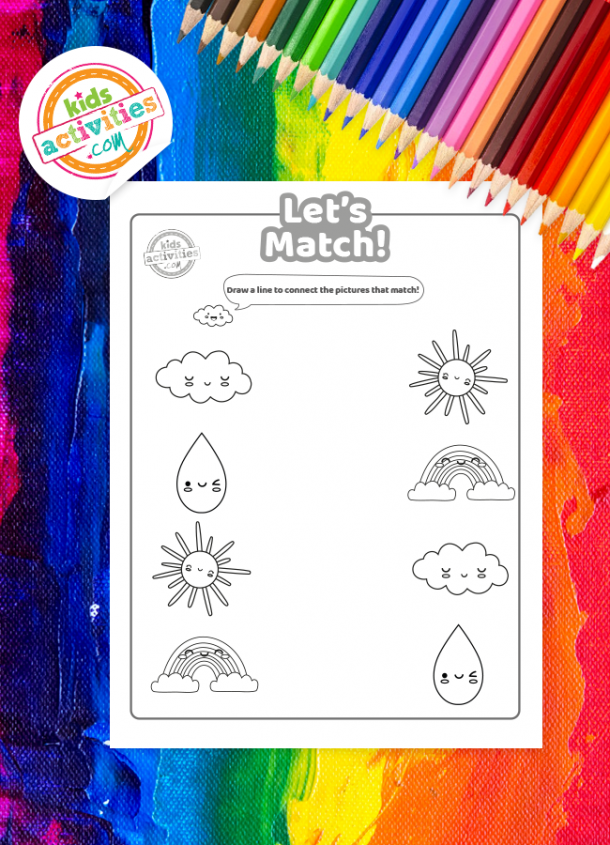 Free Rainbow Matching Game Coloring Pages For Kids